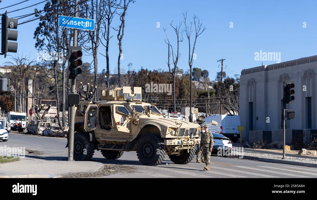 January 16, 2025, Pacific Palisades, California, USA: US Army National ...