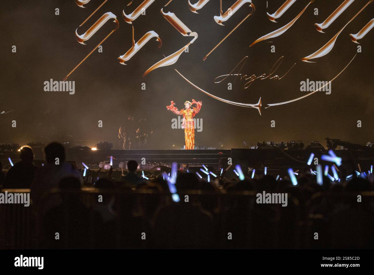 Taiwanese singer and actress Angela Zhang holds a concert in Haikou ...