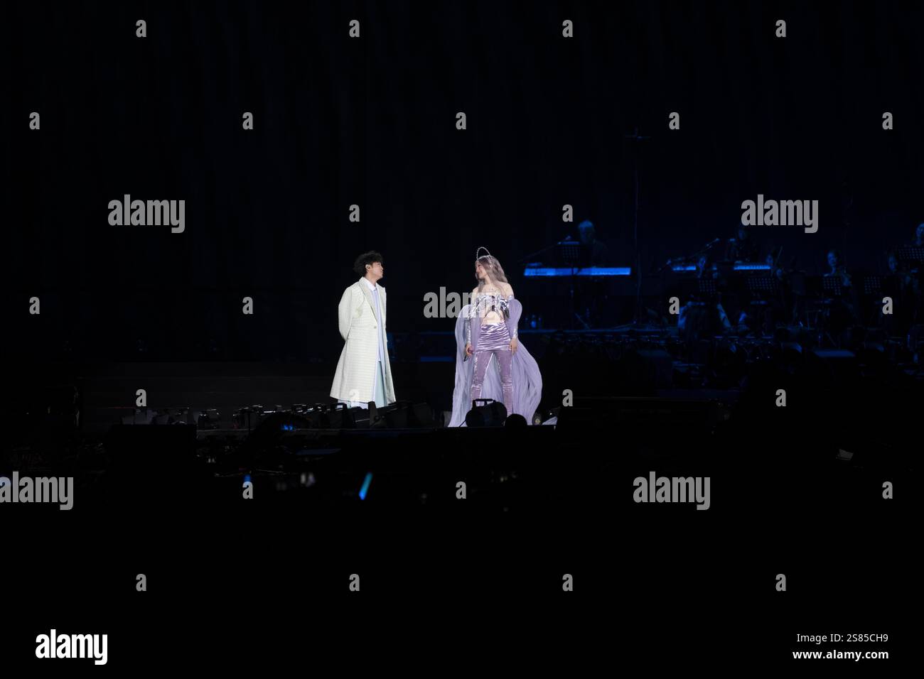 Taiwanese singer and actress Angela Zhang holds a concert in Haikou ...