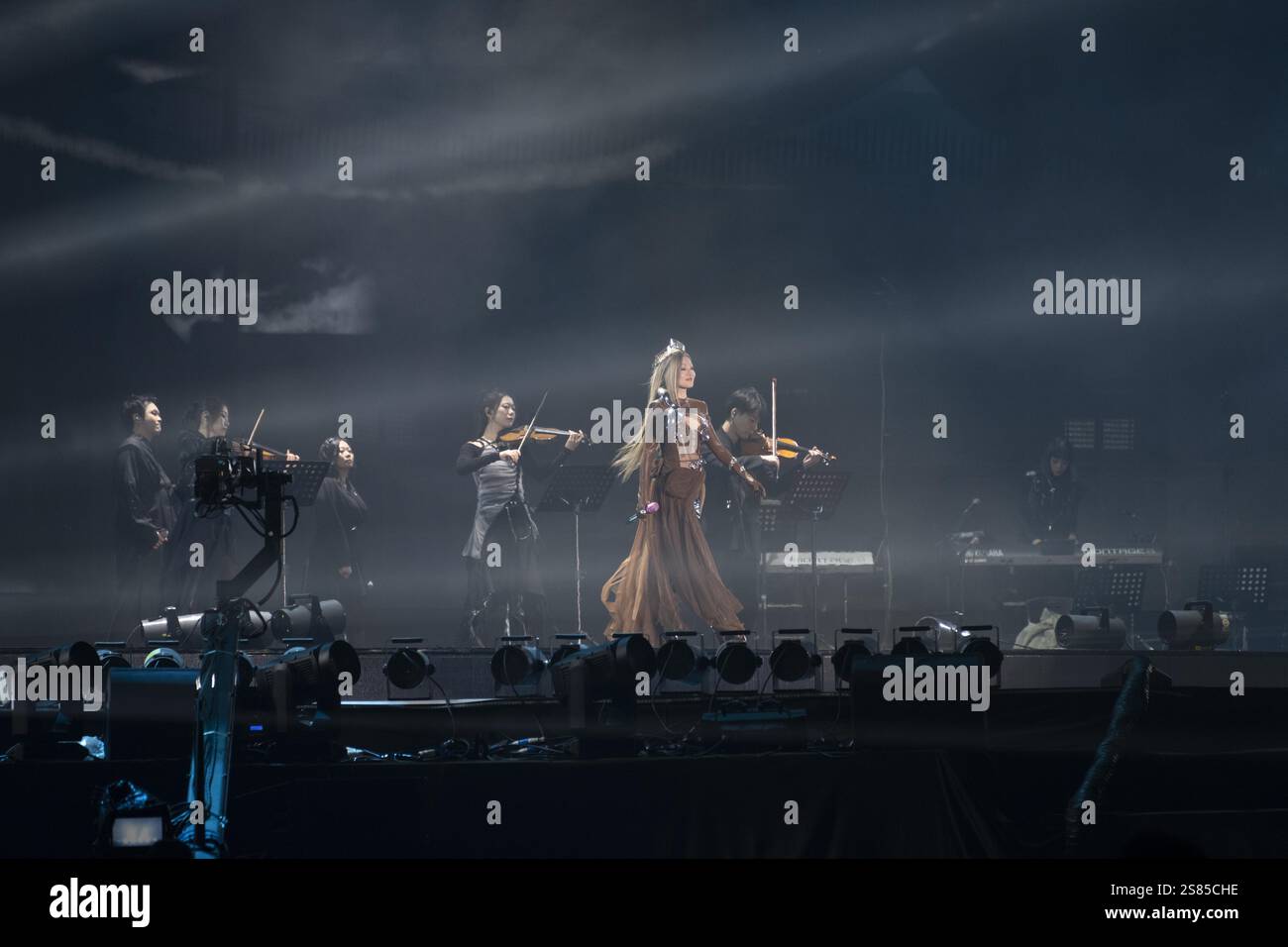 Taiwanese singer and actress Angela Zhang holds a concert in Haikou ...