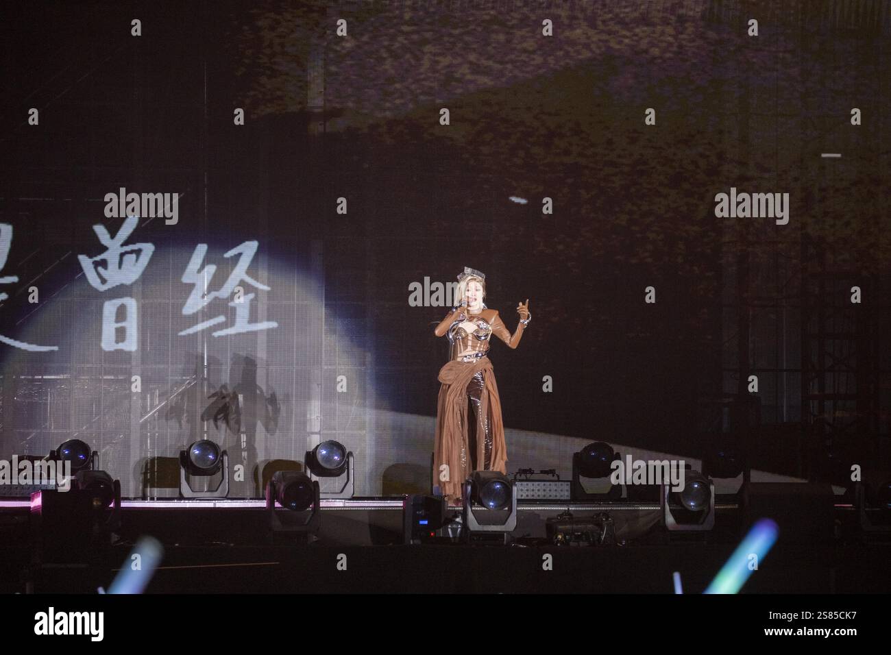Taiwanese singer and actress Angela Zhang holds a concert in Haikou ...