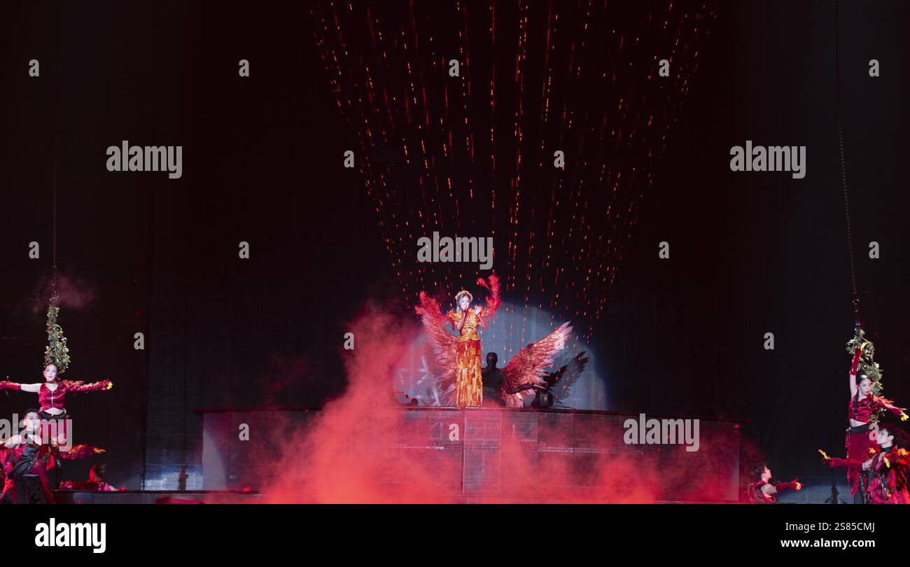 Taiwanese singer and actress Angela Zhang holds a concert in Haikou ...