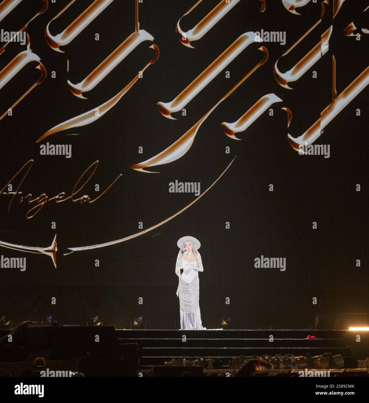 Taiwanese singer and actress Angela Zhang holds a concert in Haikou ...
