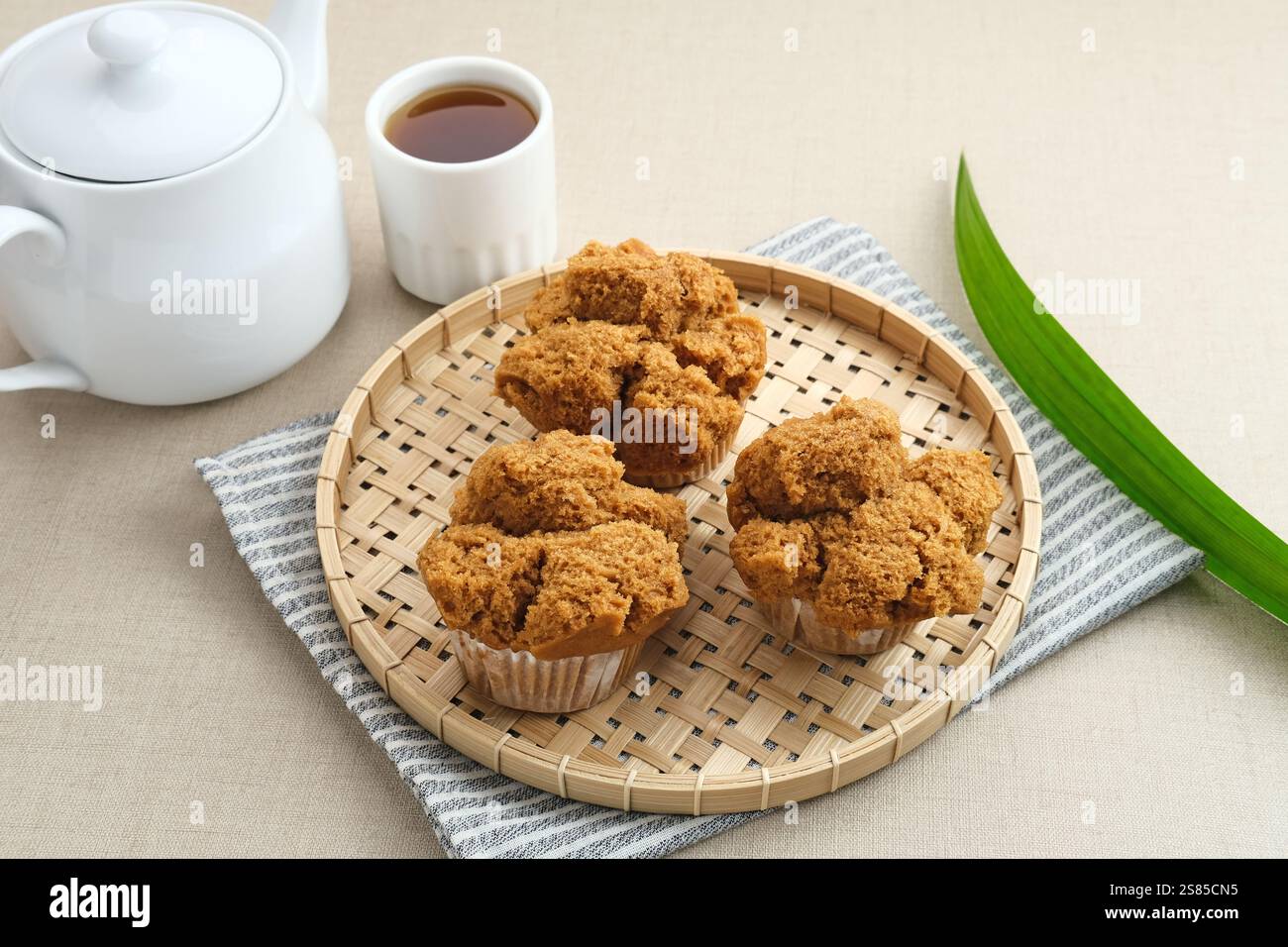 Bolu Kukus Gula Jawa (brown sugar steamed sponge cake), a traditional ...