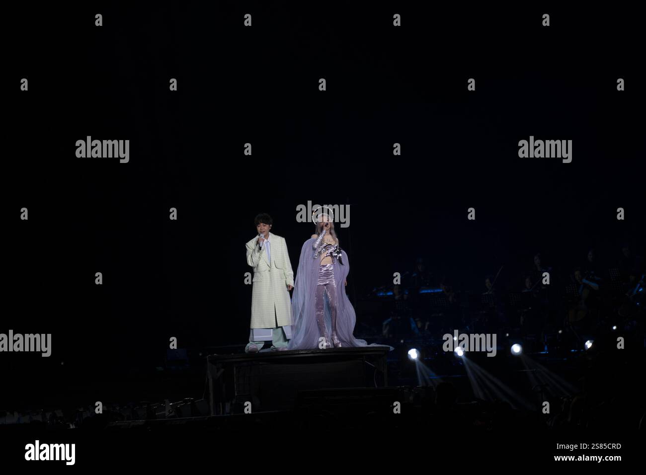 Taiwanese singer and actress Angela Zhang holds a concert in Haikou ...