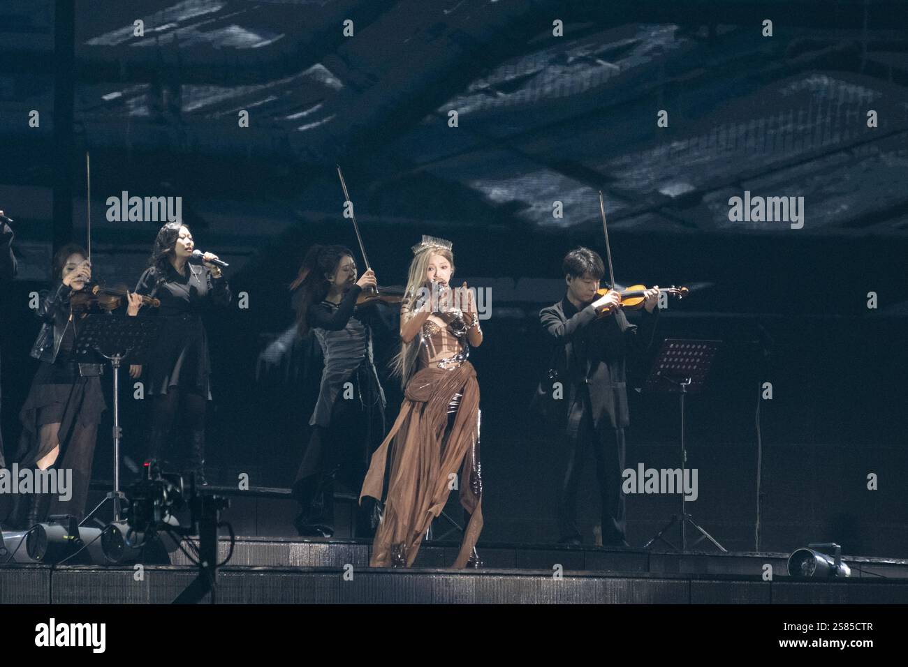 Taiwanese singer and actress Angela Zhang holds a concert in Haikou ...