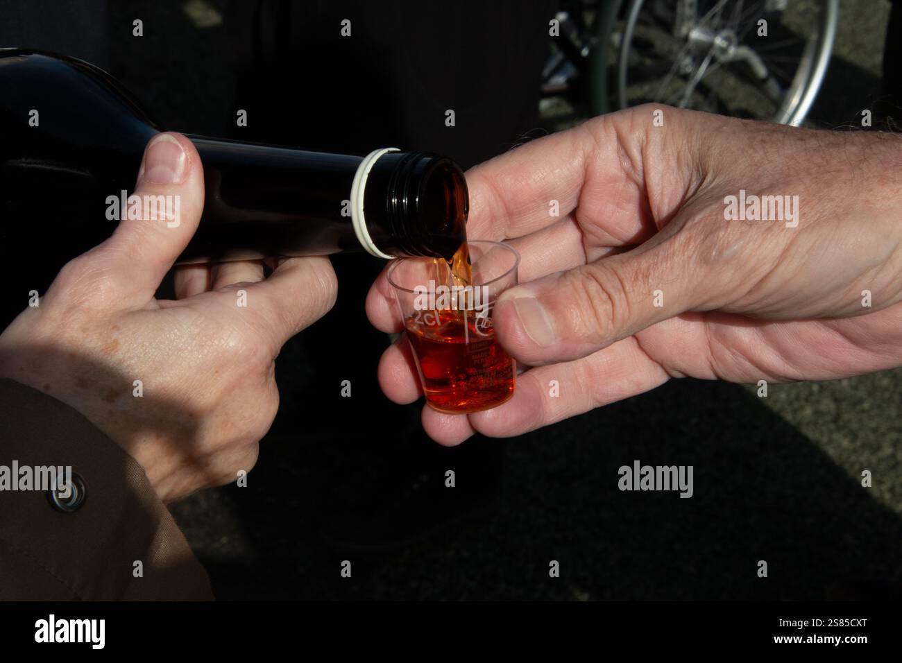 Harald Jensen Aquavit is being poured into a glass Stock Photo - Alamy