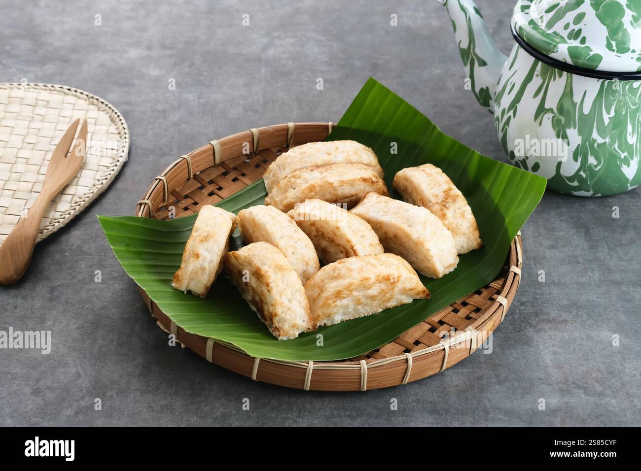 Kue Pancong, Gandos or Bandros is an Indonesian traditional snack made ...