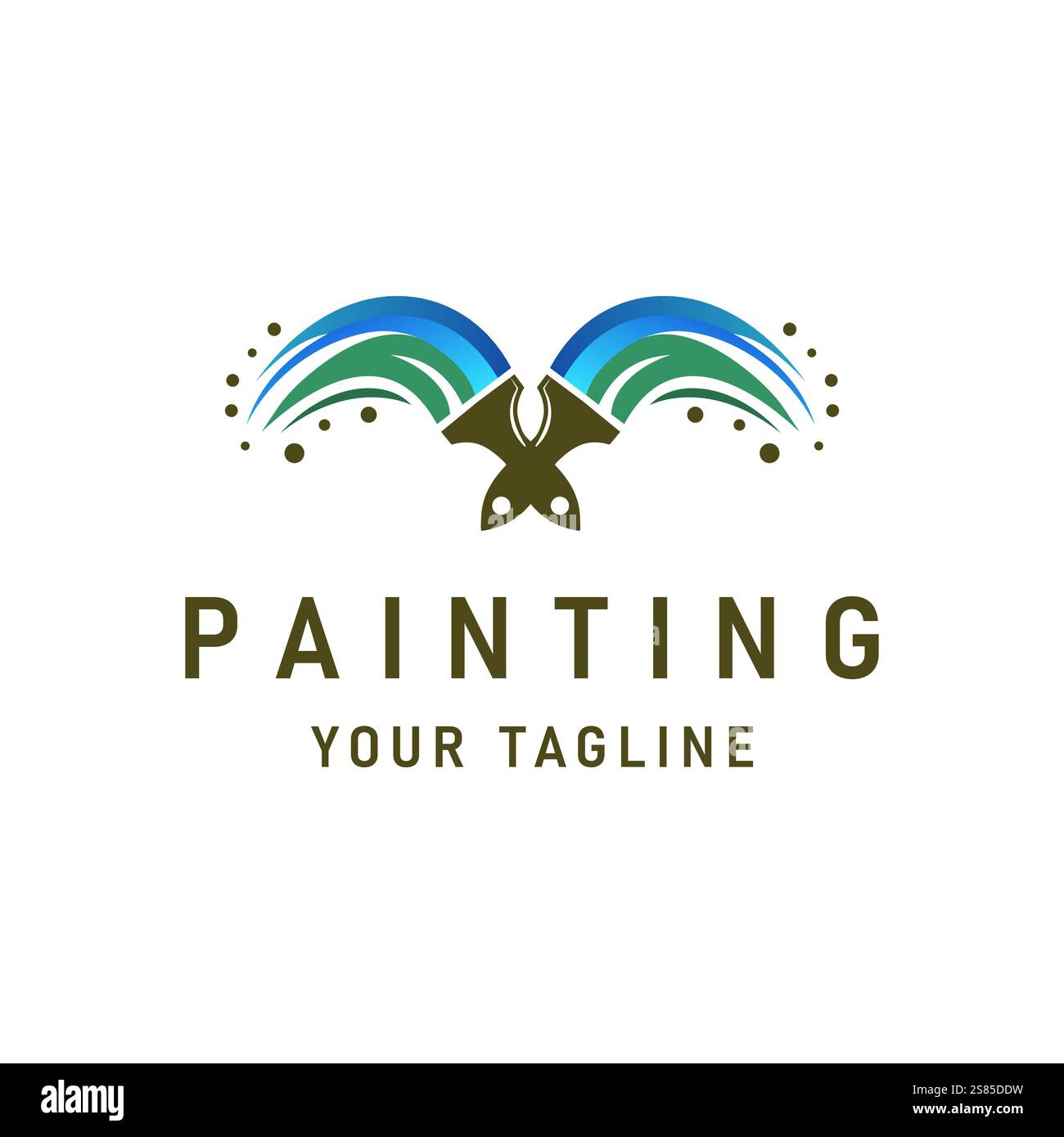 Creative Paint Brush Logo Design Crossed Unique and Colorful Paint Icon ...
