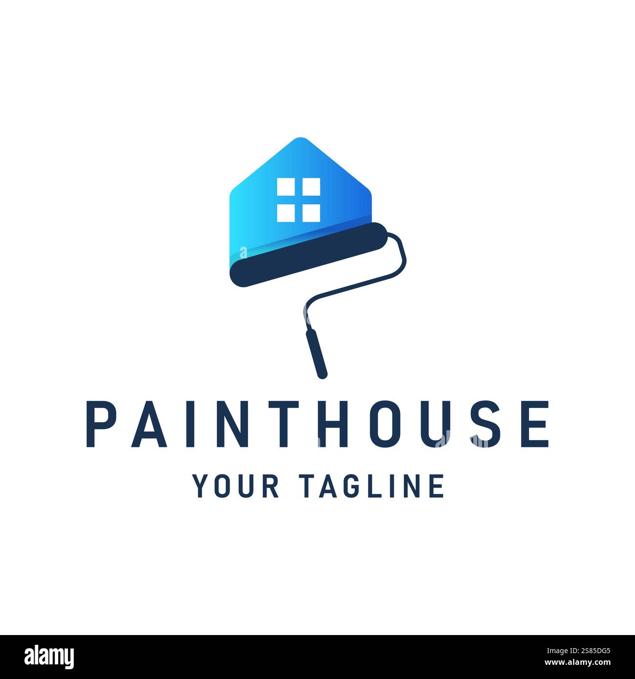 Creative Home Paint Roll Logo Design Unique and Colorful Paint Icon ...