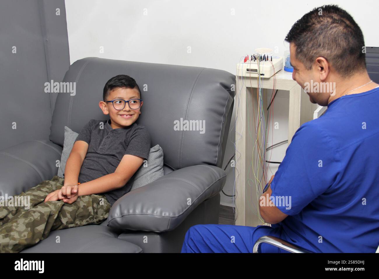 EEG electroencephalogram to record the electrical activity of the brain ...