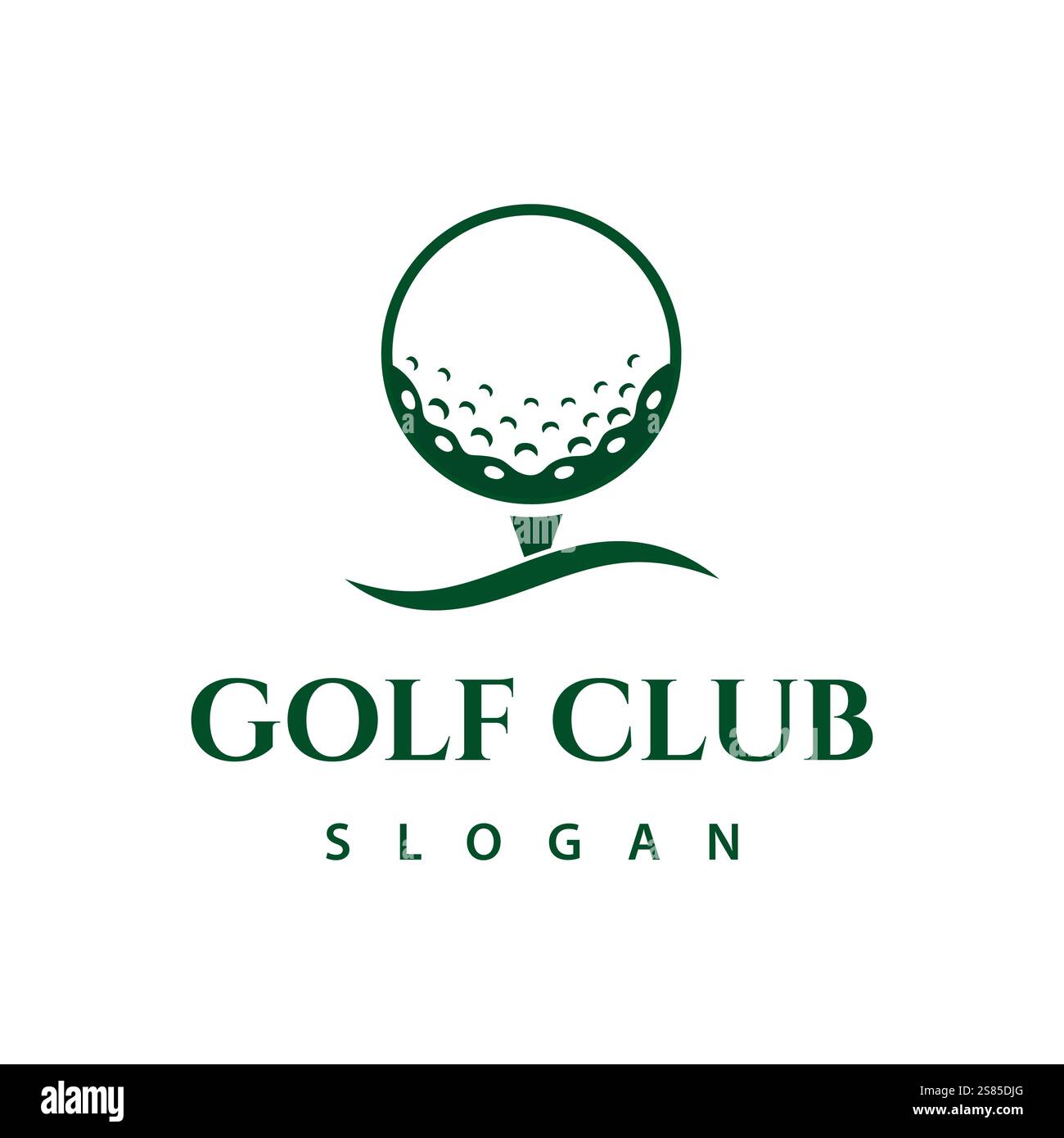 Golf Ball Design, Tee with Simple Wave Symbol. For Golf Clubs Sports ...