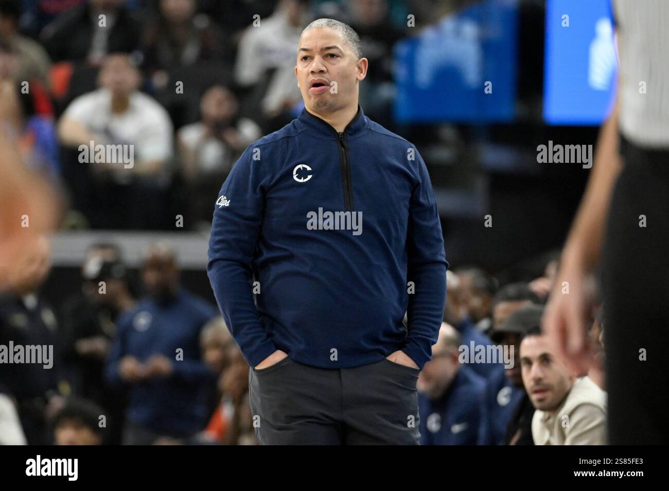 Los Angeles Clippers head coach Tyronn Lue watches during the first ...