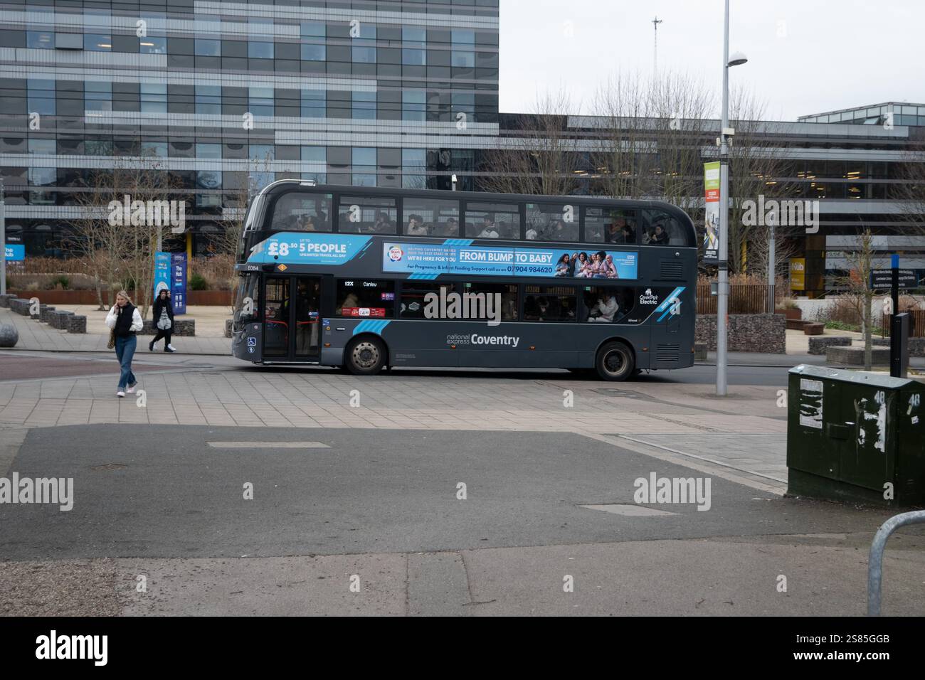 National Express Coventry electric bus, Coventry city centre, West ...