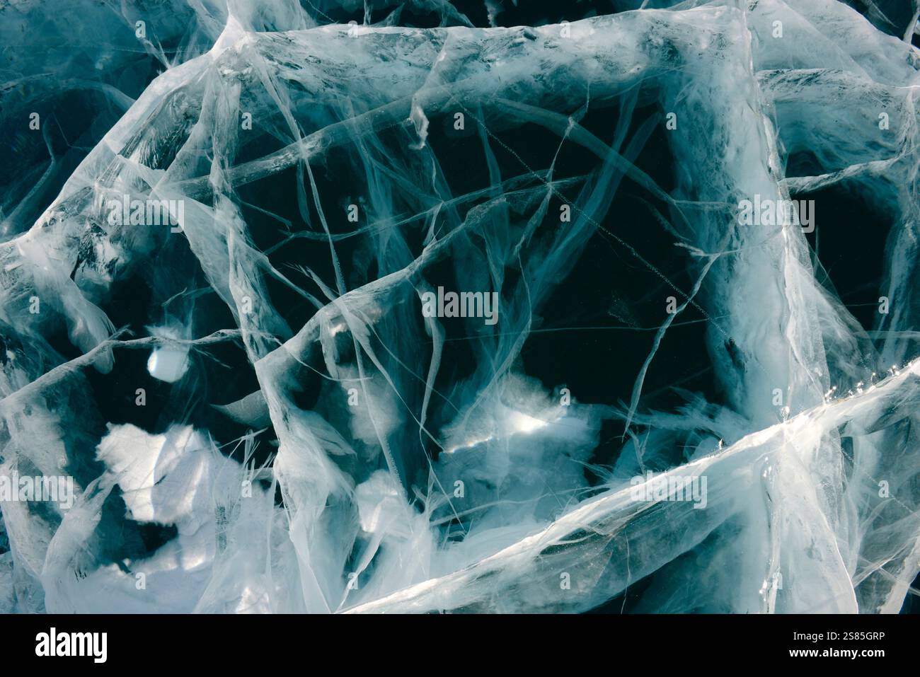 The pure clear ice covering Lake Vanda is more than four meters thick ...