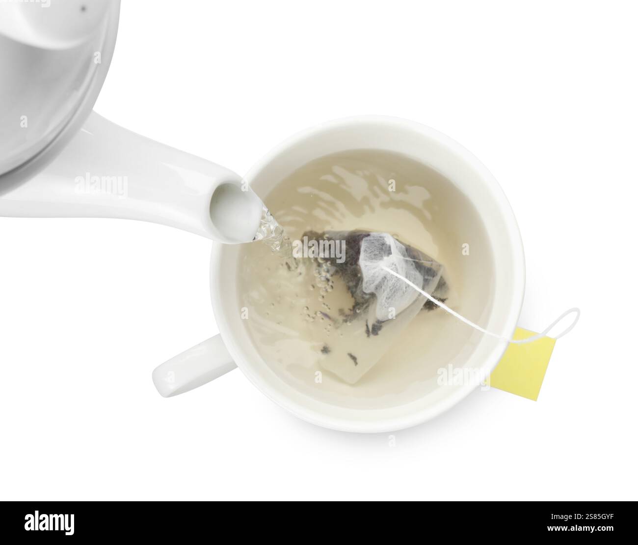 Pouring hot water teapot teabag hi-res stock photography and images - Alamy