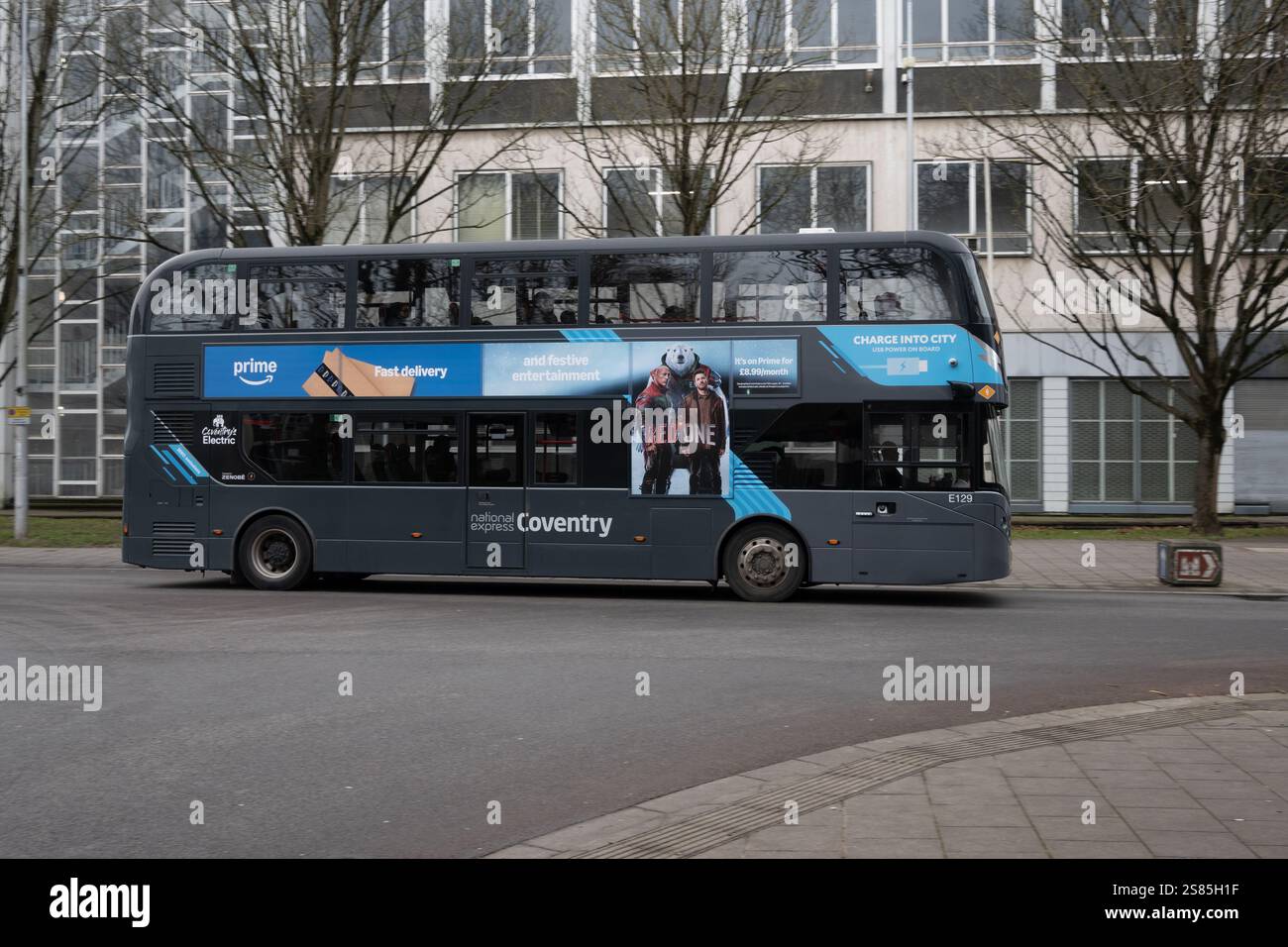 National Express Coventry electric bus, Coventry city centre, West ...