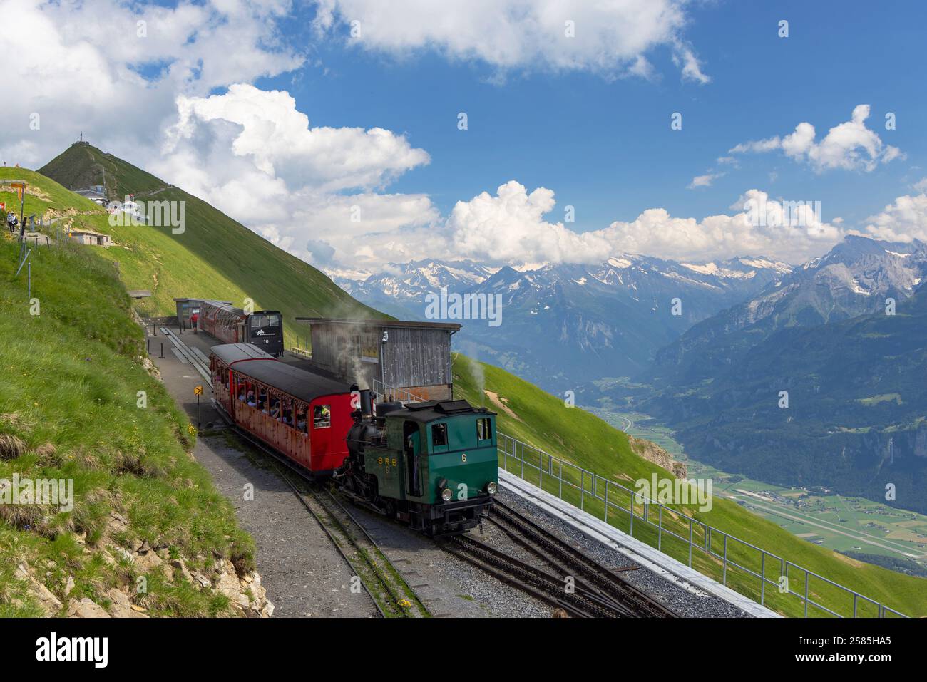 Brienz Rothorn train at Brienzer Rothorn mountain, Bernese Oberland ...