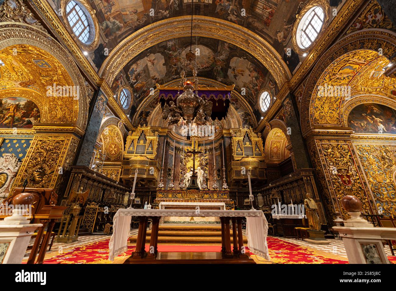 Interior of St. John's Co-Cathedral, UNESCO, Valletta, Malta Stock ...