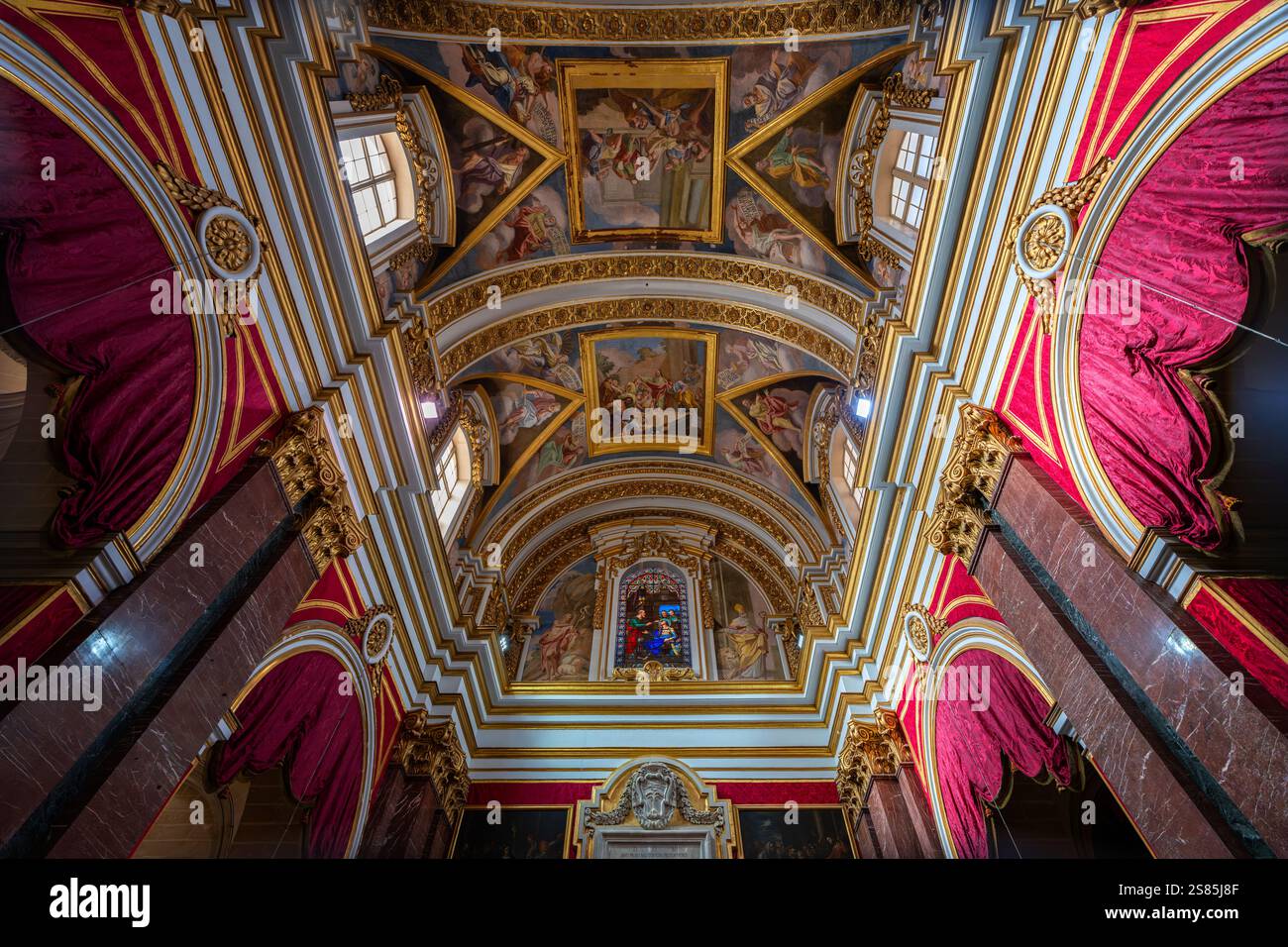 Interior of St. Paul's Cathedral, Mdina, Malta Stock Photo - Alamy