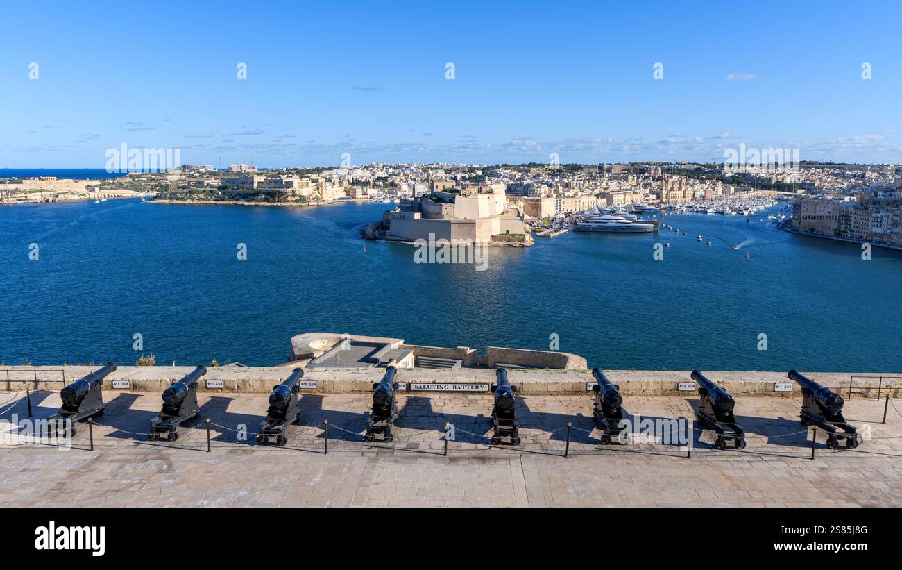 The Saluting Battery, Valletta, Malta Stock Photo - Alamy