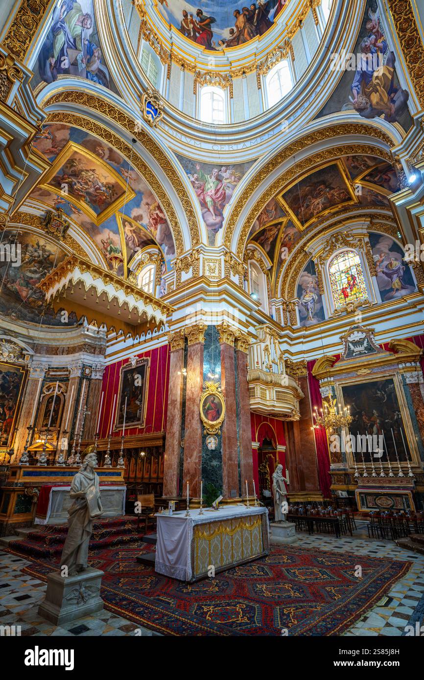 Interior of St. Paul's Cathedral, Mdina, Malta Stock Photo - Alamy