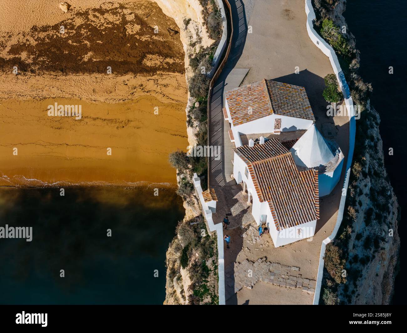 Aerial drone panoramic view of Fort of Nossa Senhora da Rocha (Fort of ...