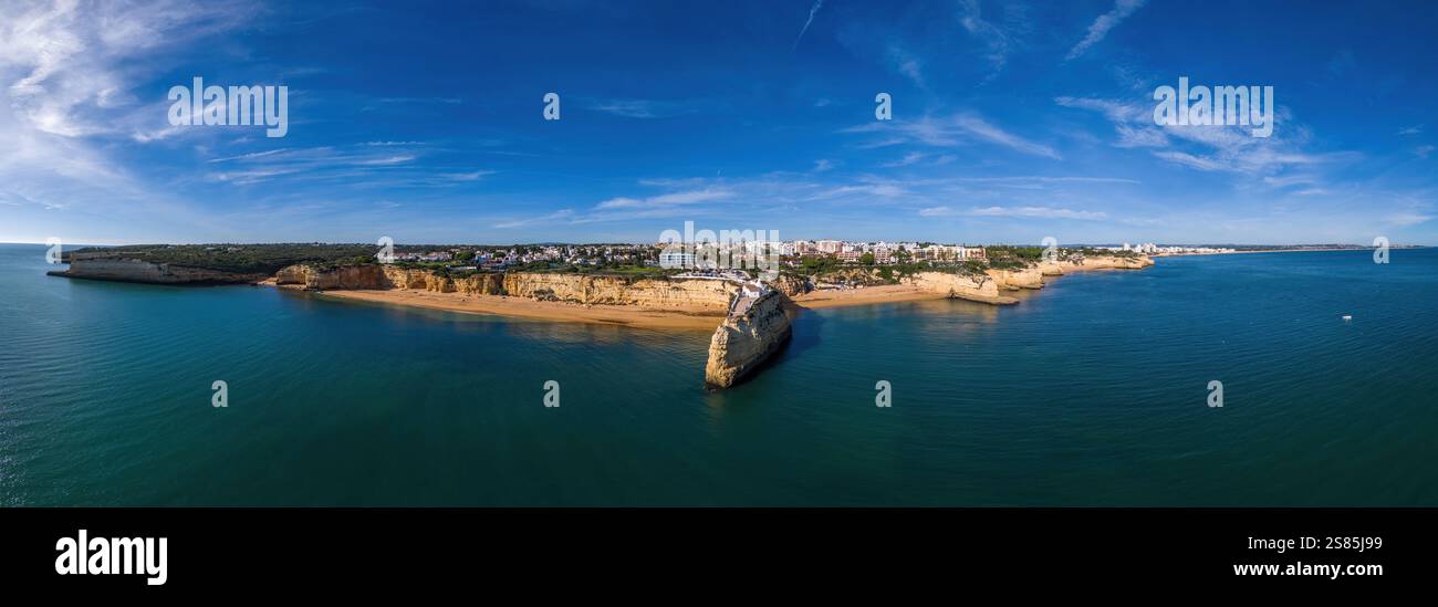 Aerial drone panoramic view of Fort of Nossa Senhora da Rocha (Fort of ...