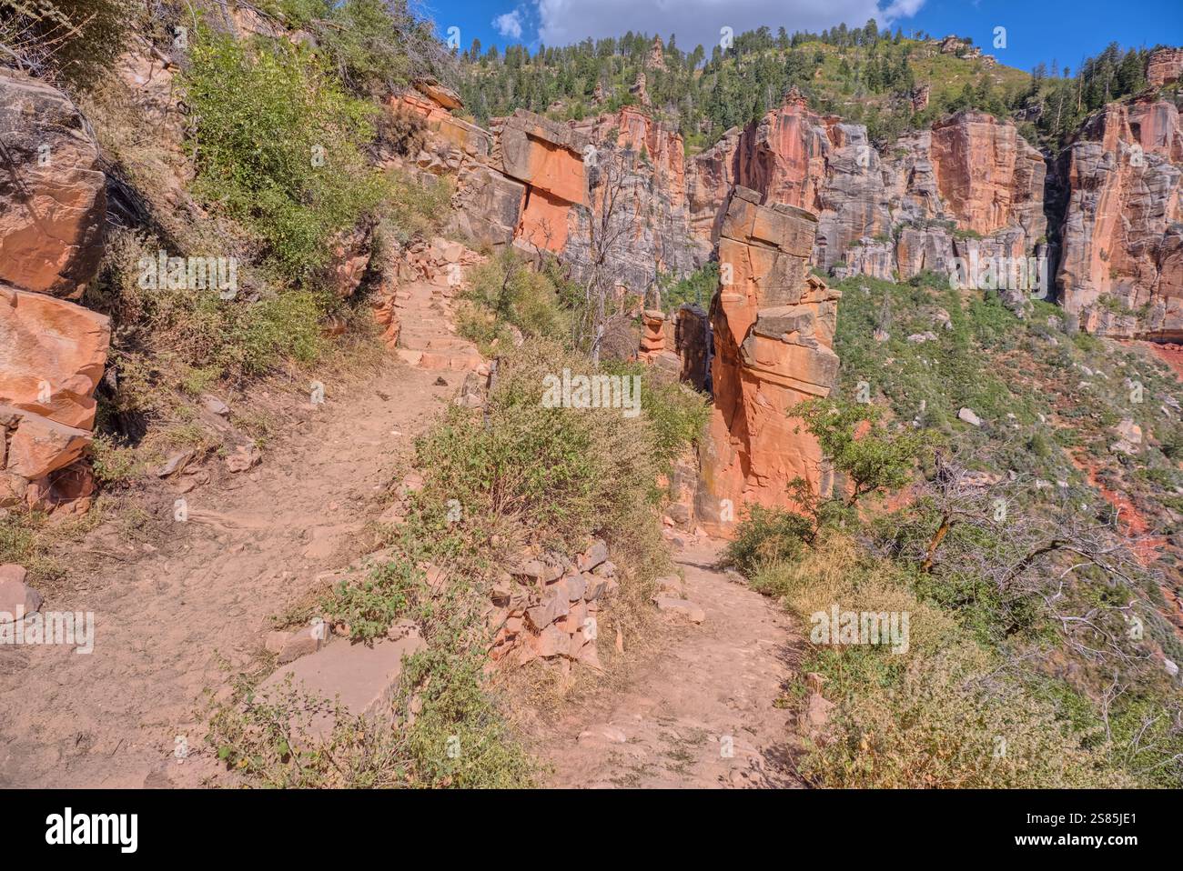 The 17th switchback along the North Kaibab Trail at Grand Canyon North ...
