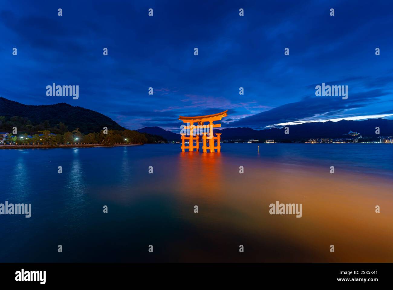 Itsukushima Jinja, 16th century Shinto shrine, torii gate appears to ...