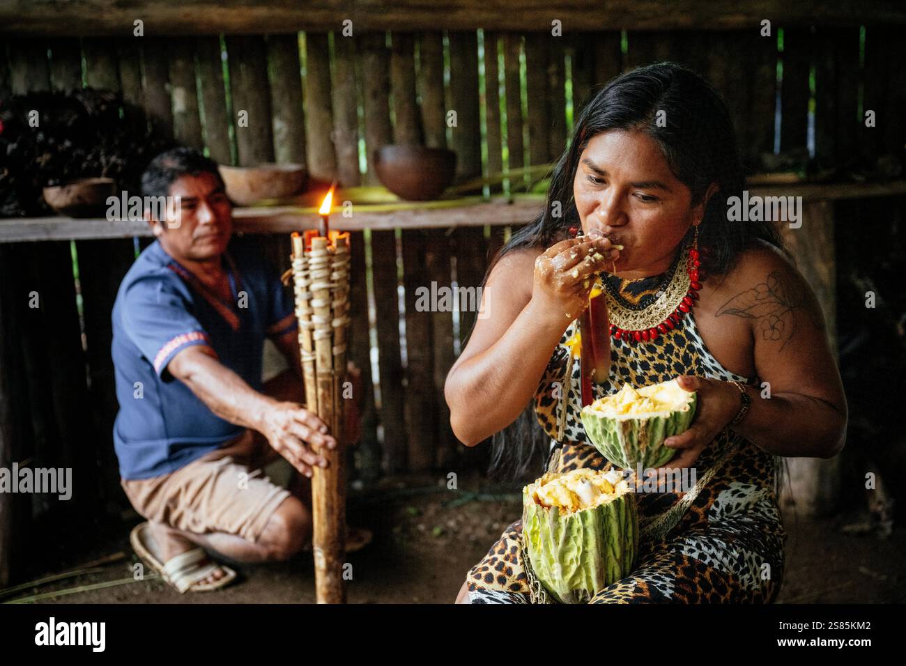 Guayusa Upina Ceremony, Sinchi Warmi, Amazonia, Napo Province, Ecuador ...
