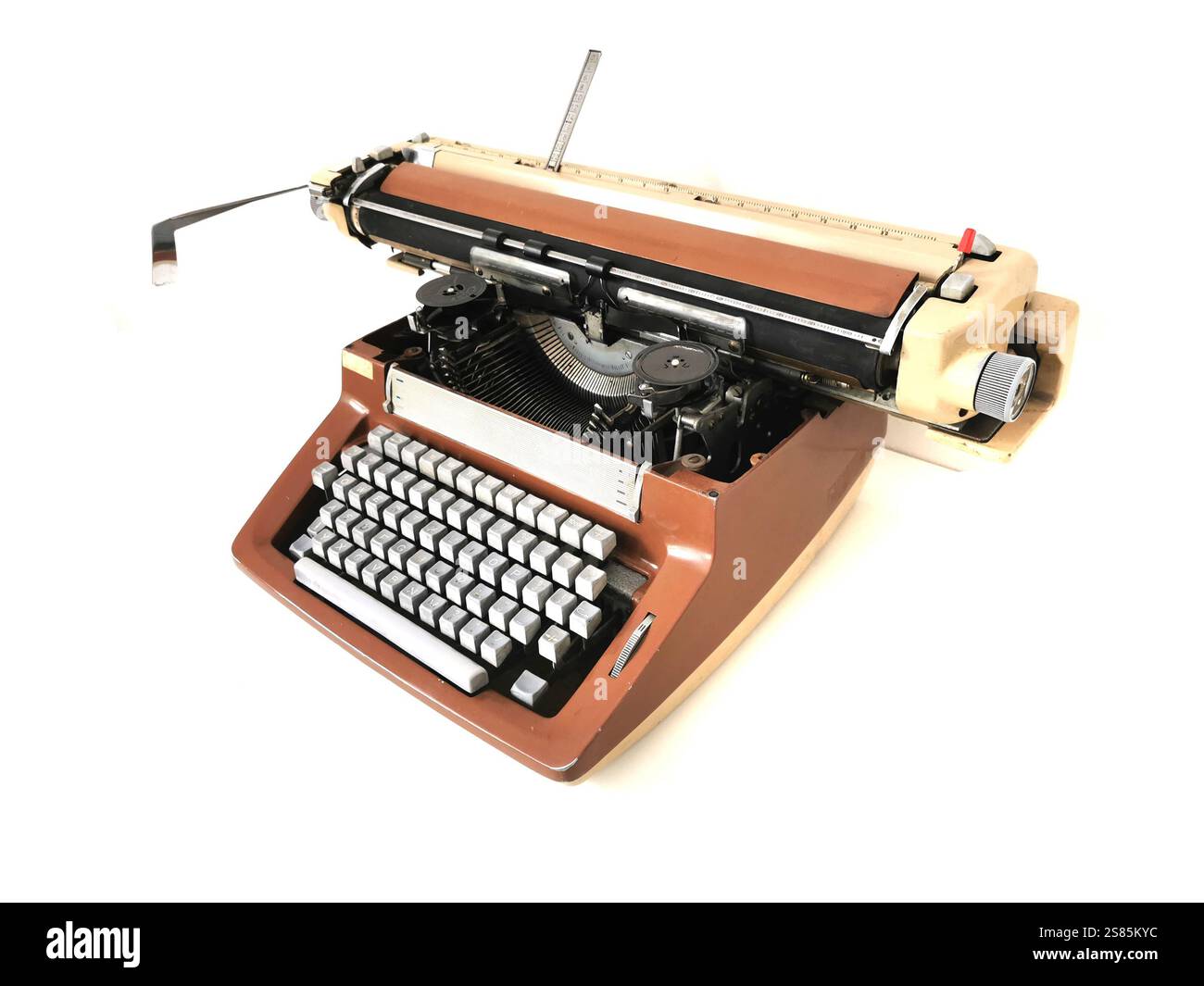 old typing machine isolated on the white background Stock Photo - Alamy