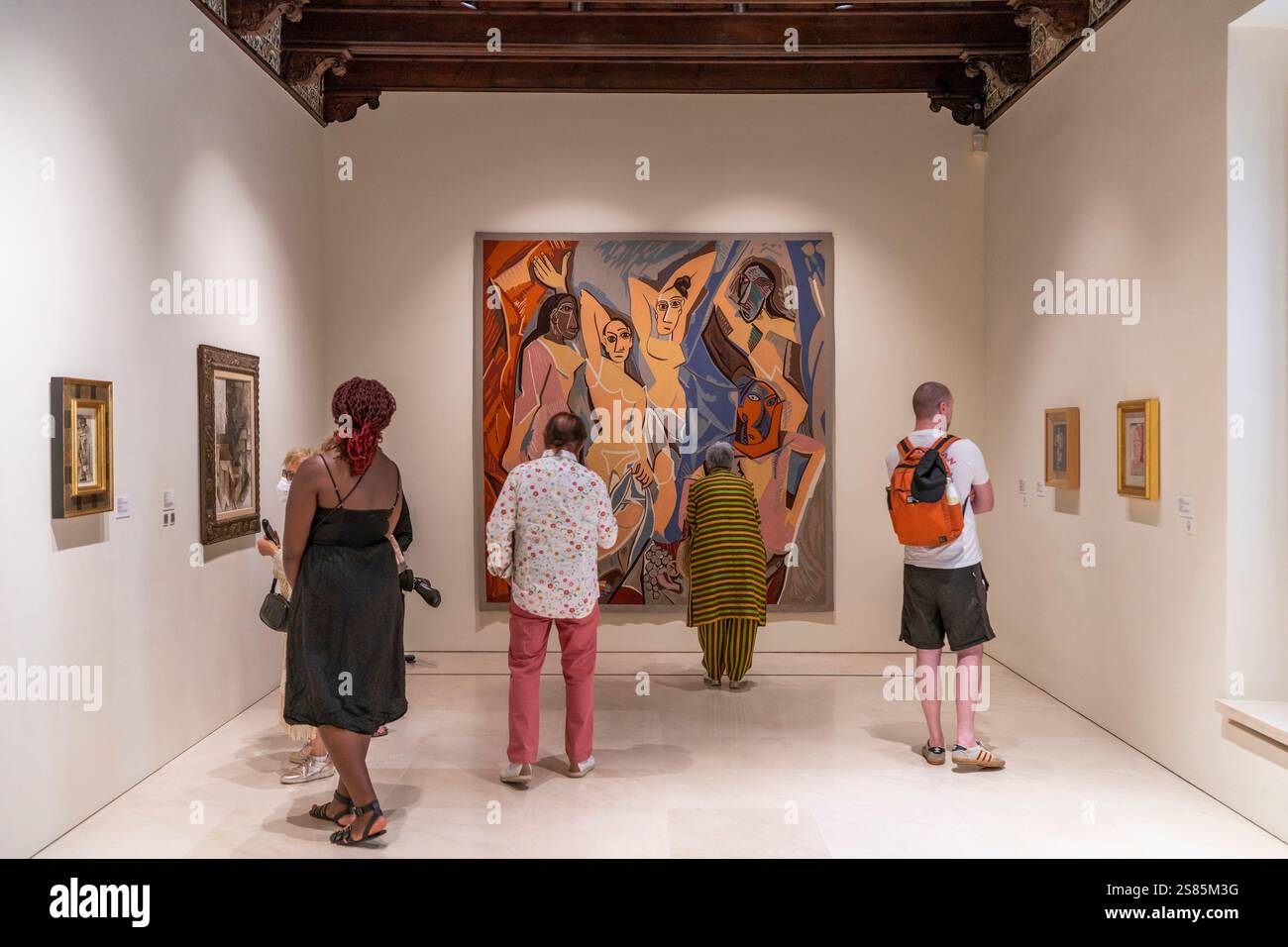 A tapestry of The Ladies of Avignon, Picasso Museum, Malaga, Andalusia ...