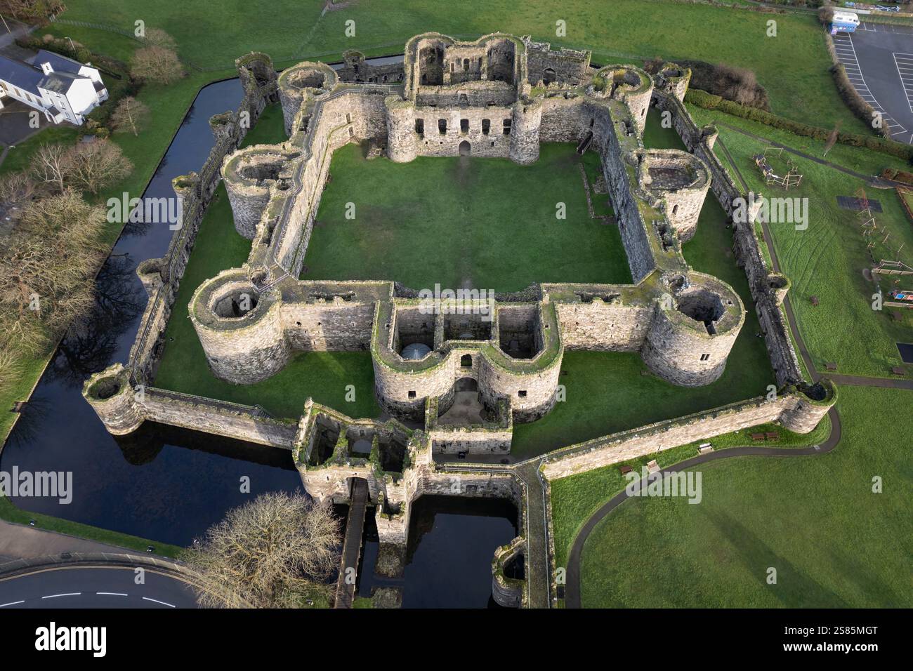 Beaumaris castle aerial hi-res stock photography and images - Alamy