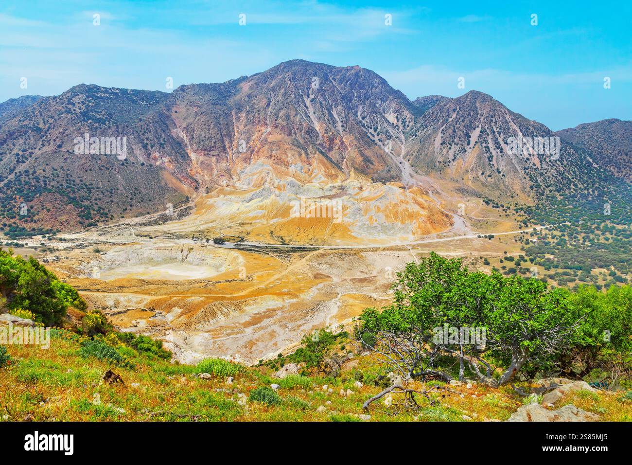 Nisyros volcano view, Nisyros Island, Dodecanese Islands, Greek Islands ...