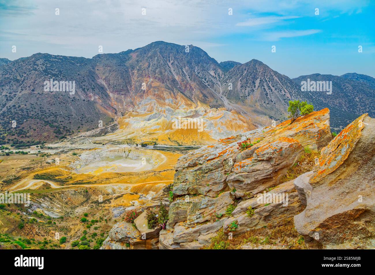 Nisyros volcano view, Nisyros Island, Dodecanese Islands, Greek Islands ...