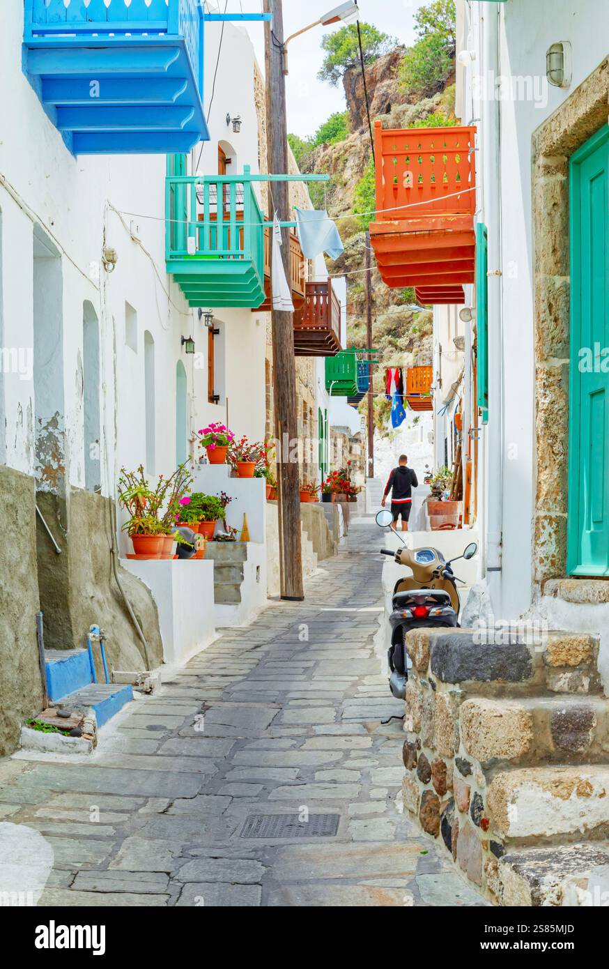Old town, Mandraki, Nisyros Island, Dodecanese Islands, Greek Islands ...