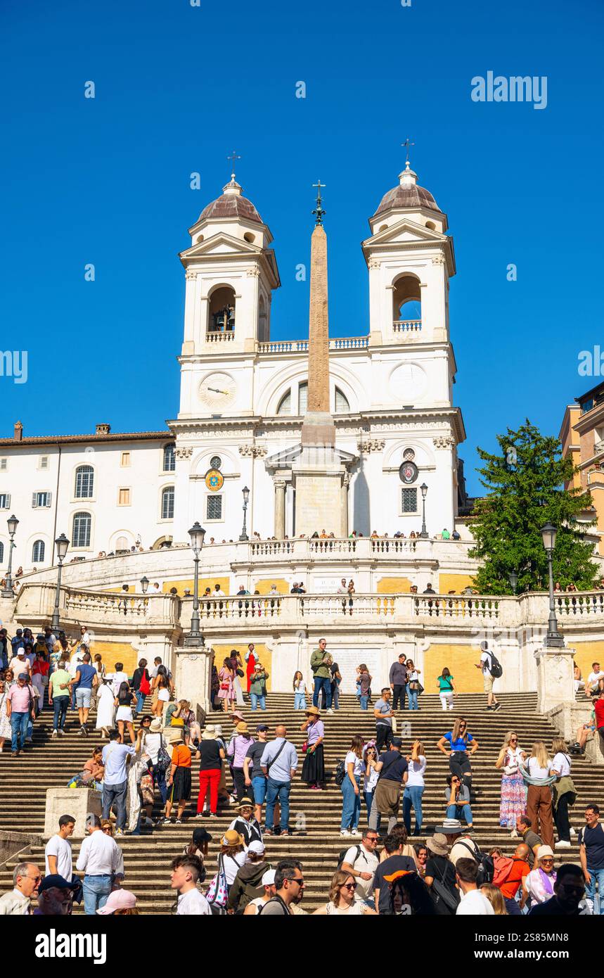 The Spanish Steps leading to the Trinita dei Monti church, as seen from ...