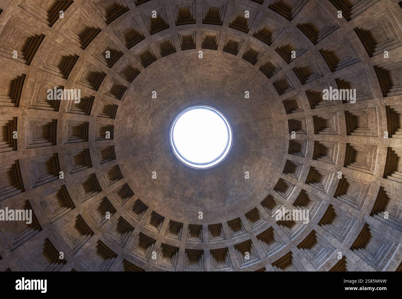 The oculus in dome of the Pantheon, former Roman temple, now Basilica ...