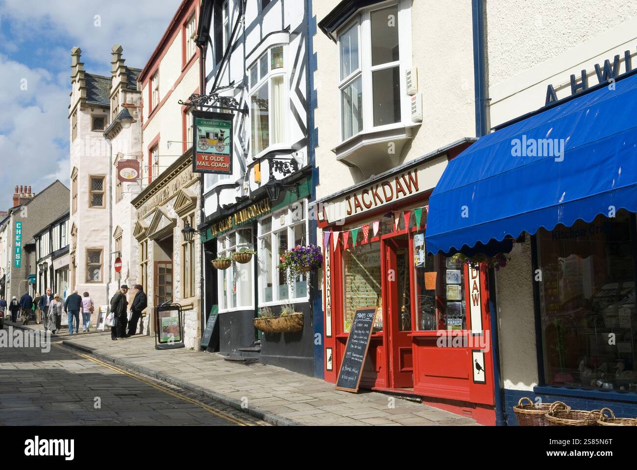 Street of Conwy, Wales, United Kingdom Stock Photo - Alamy