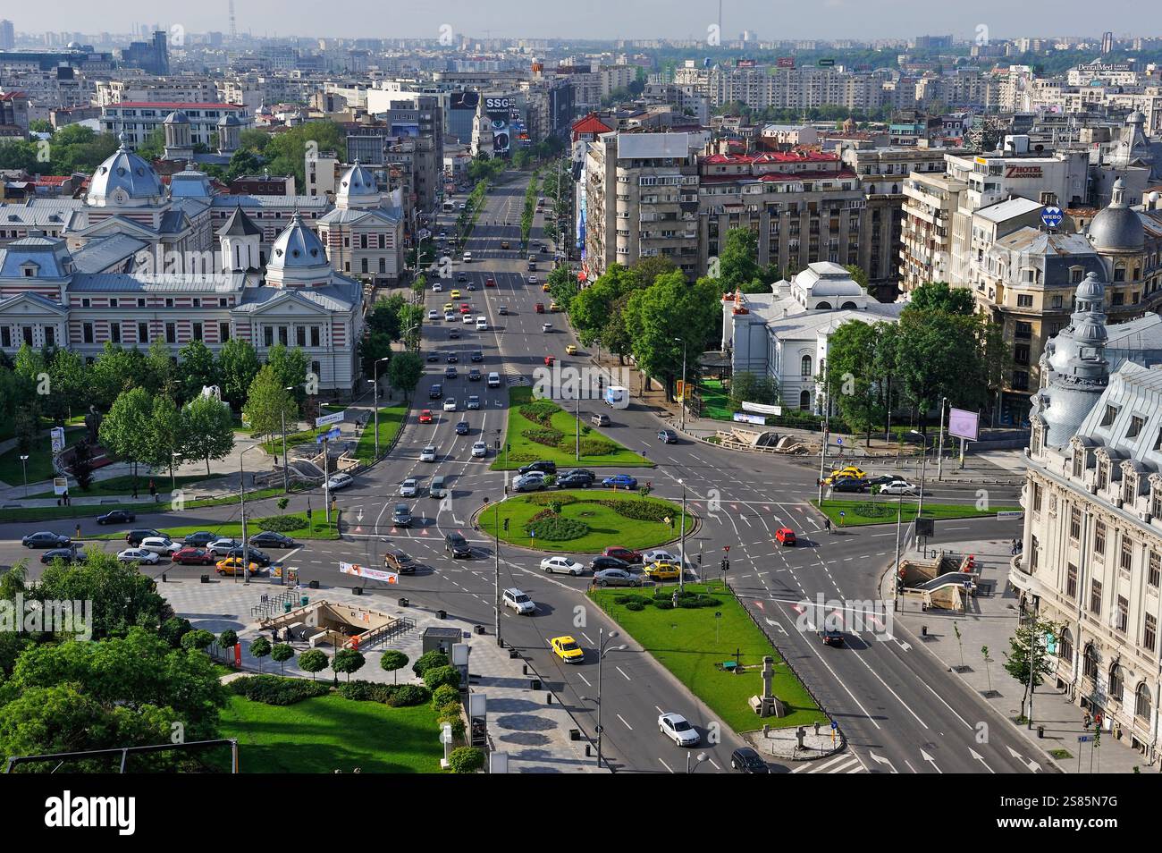 University Square viewed from the Intercontinental Hotel, Bucharest ...