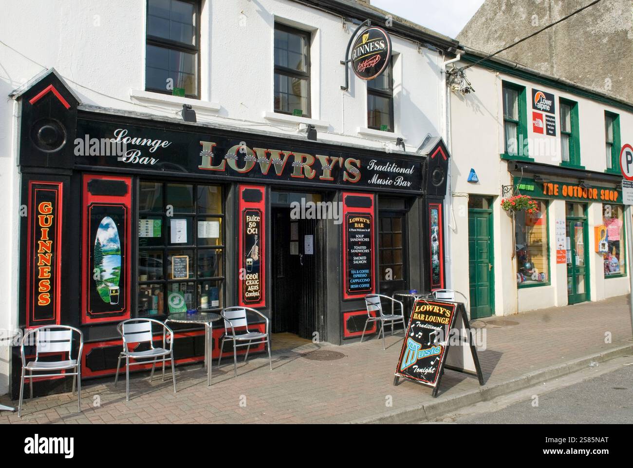 Shopping street in Clifden, Connemara, County Galway, Connacht ...