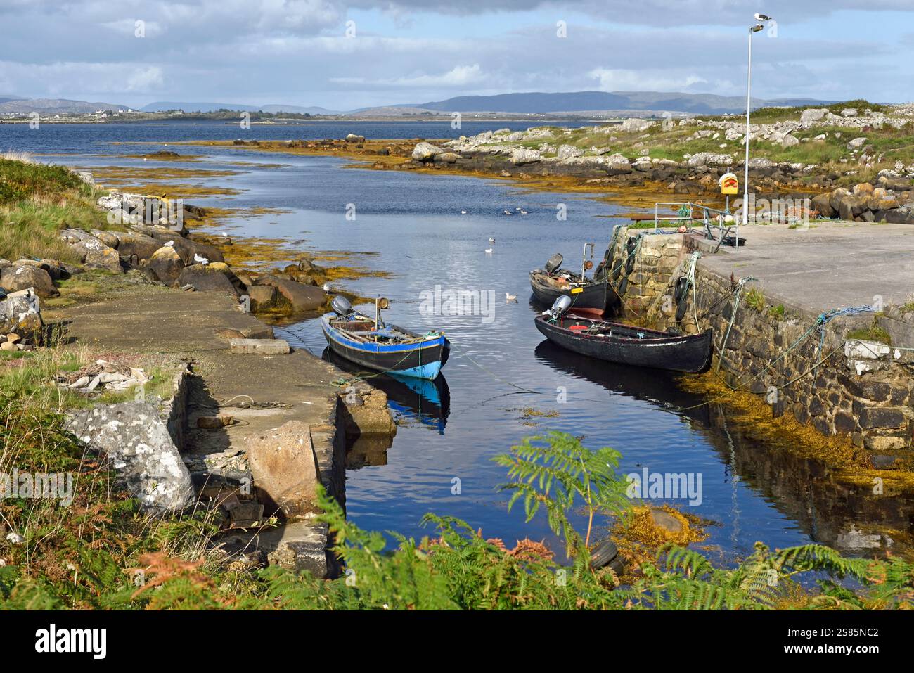 Small harbour on Lettermore island, west coast, Connemara, County ...