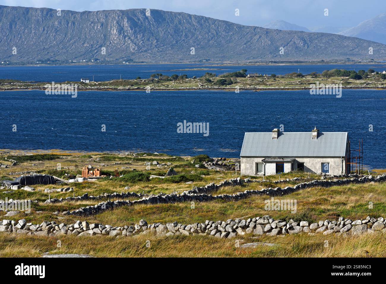 Landscape at the north of Lettermore island, west coast, Connemara ...