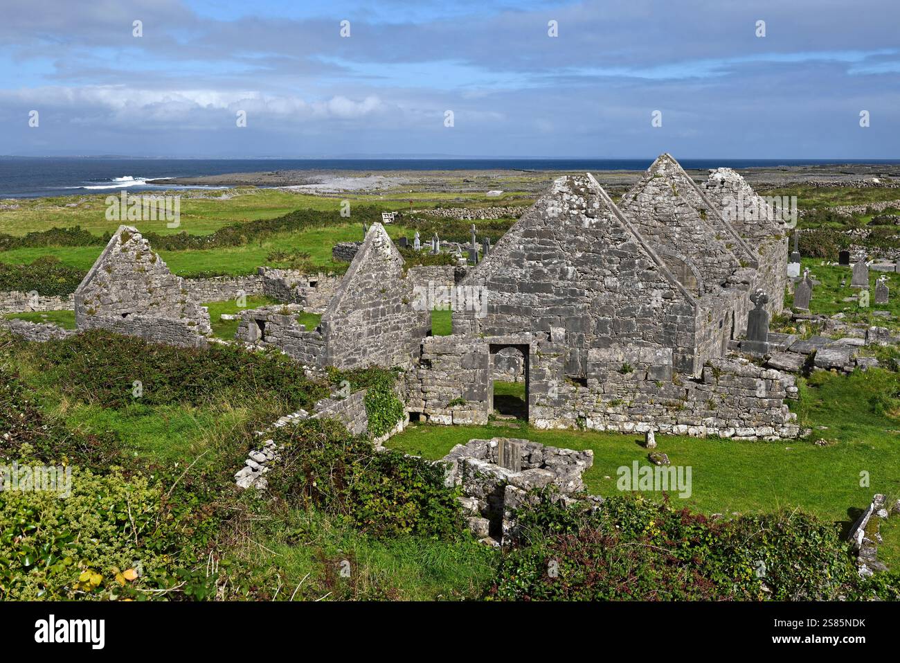 Ruins of Na Seacht dTeampaill (The Seven Churches), Inishmore, largest ...