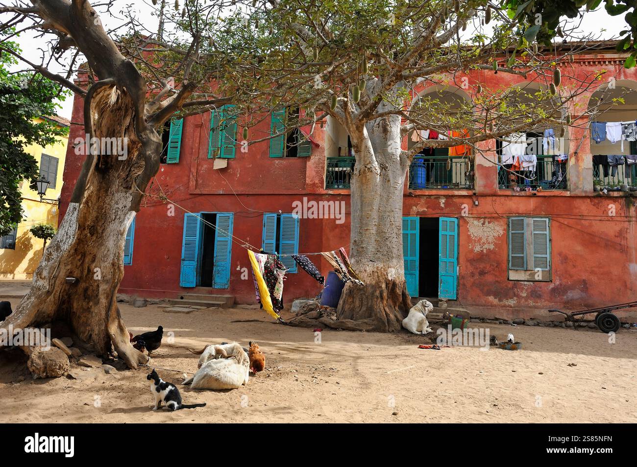 Main square, Ile de Goree (Goree Island), UNESCO, Dakar, Senegal, West ...