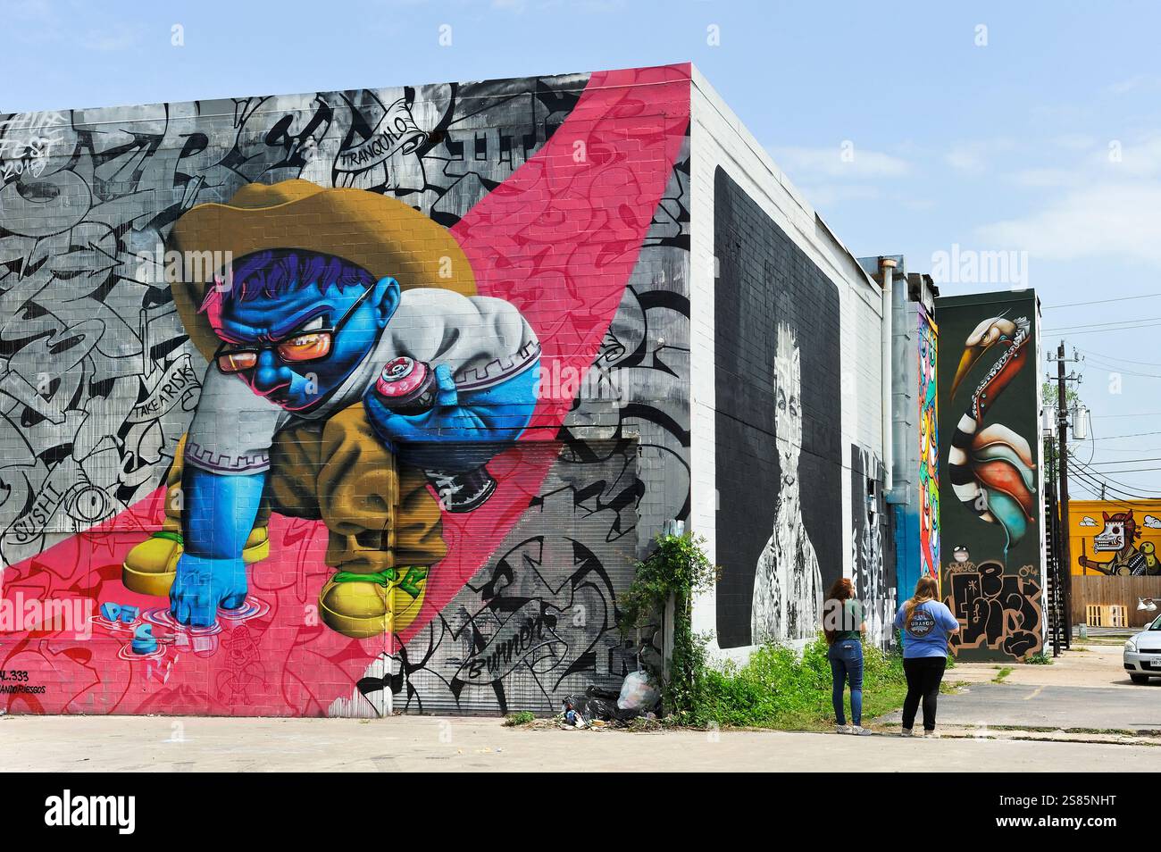 Mural painting, Graffiti Park, in East Downtown Houston, Houston, Texas ...