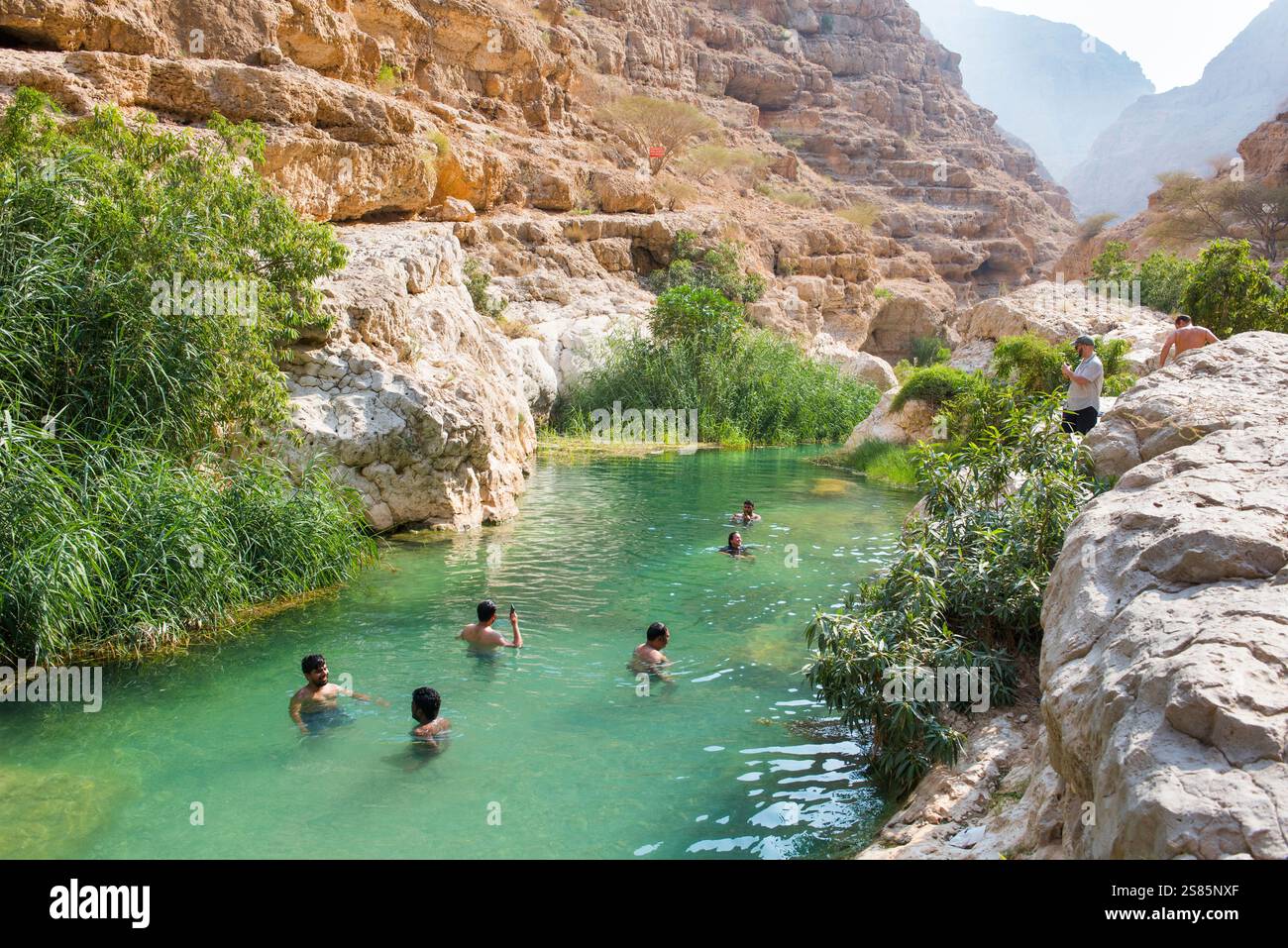 Wadi Shab, canyon near Tiwi, Sultanate of Oman, Arabian Peninsula Stock ...