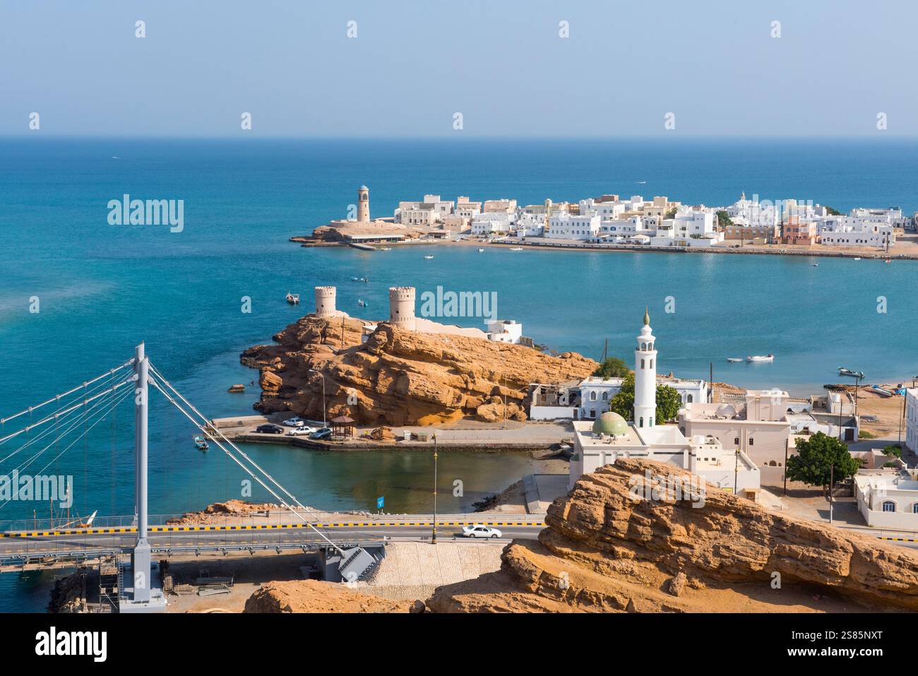 Bridge connecting Sur Township to Al Ayjah village, port-city, capital ...