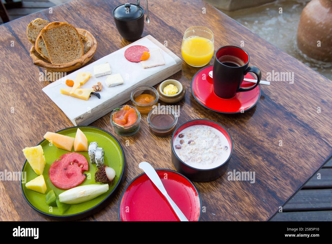 Breakfast at Alila Jabal Akhdar hotel, nestled 2000 metres above sea ...